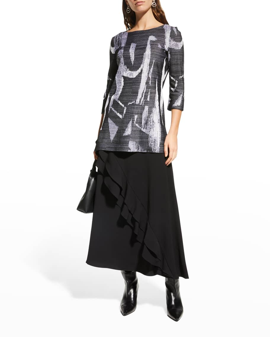 Misook Modern Art Patterned Knit Tunic | Neiman Marcus