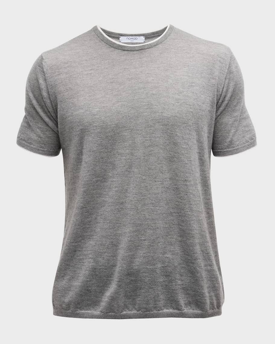 Nomad 1942 Men's Cashmere T-Shirt w/ Tipping | Neiman Marcus