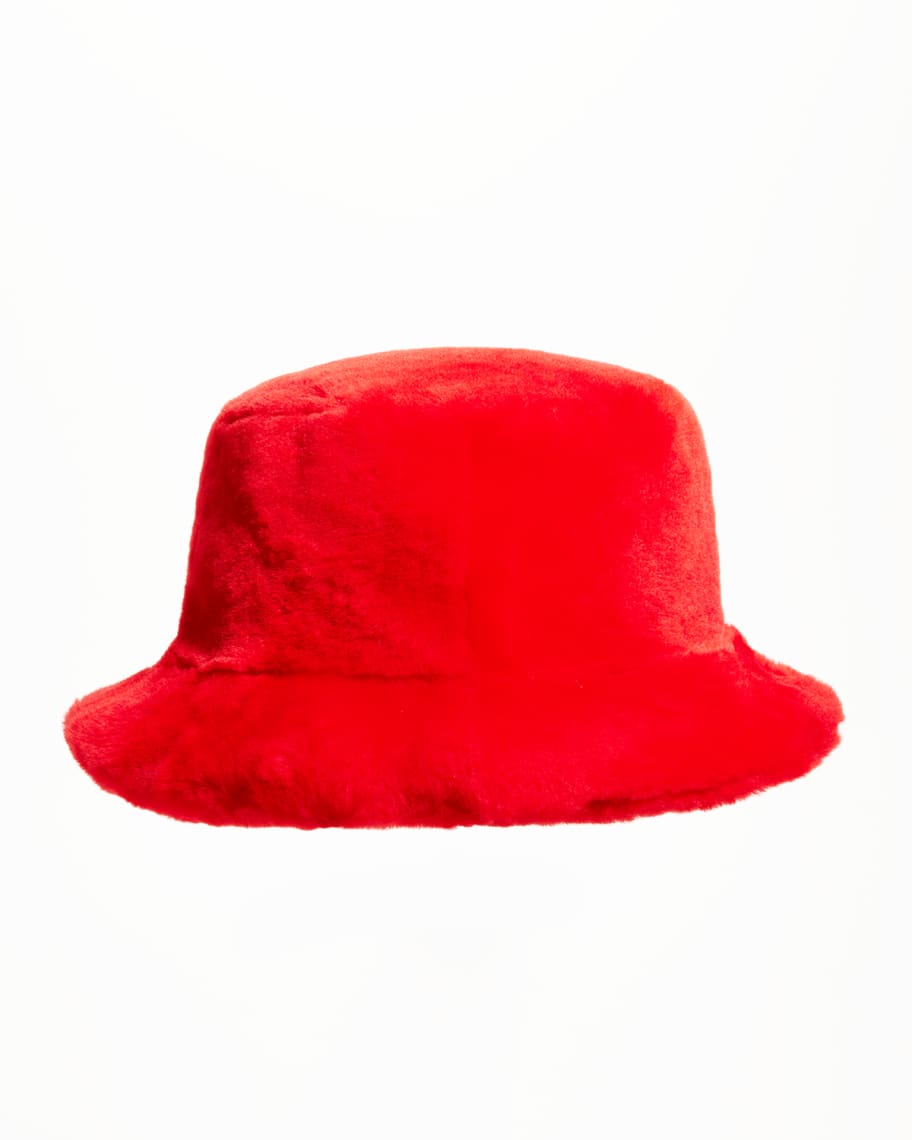 Surell Accessories Shearling Bucket Hat | Neiman Marcus