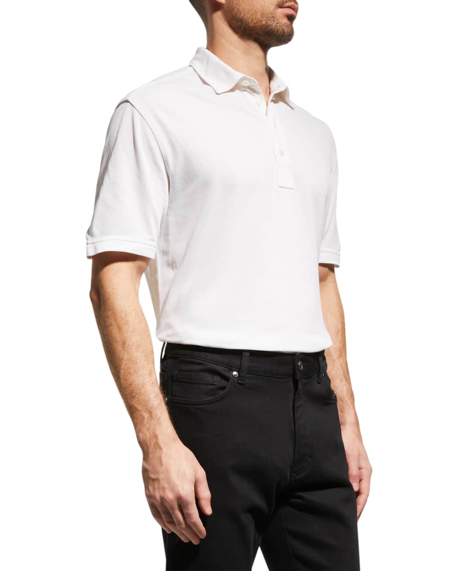 ZEGNA Men's Cotton-Silk Polo Shirt | Neiman Marcus