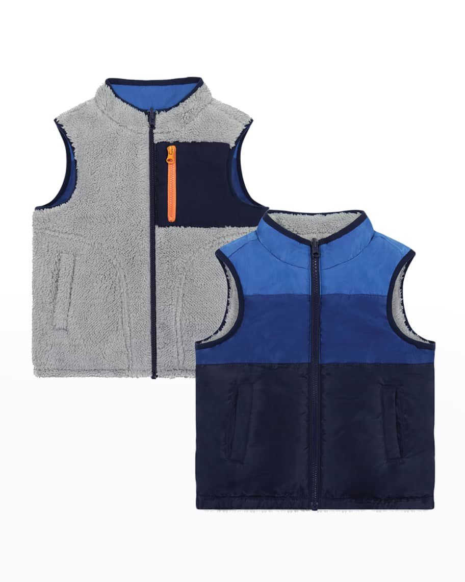 Andy & Evan Girl's Reversible Colorblock Sherpa Vest, Size 4-12 ...