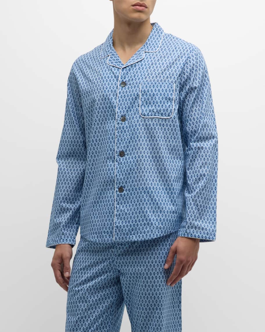 Derek Rose Men's Nelson 87 Long Cotton Pajama Set | Neiman Marcus