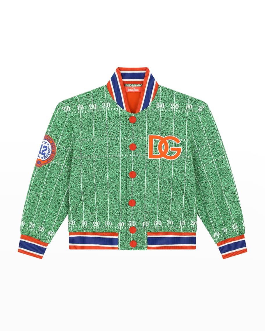 Dolce&Gabbana Boy's Football DG Logo Bomber Jacket, Size 4-6 | Neiman ...