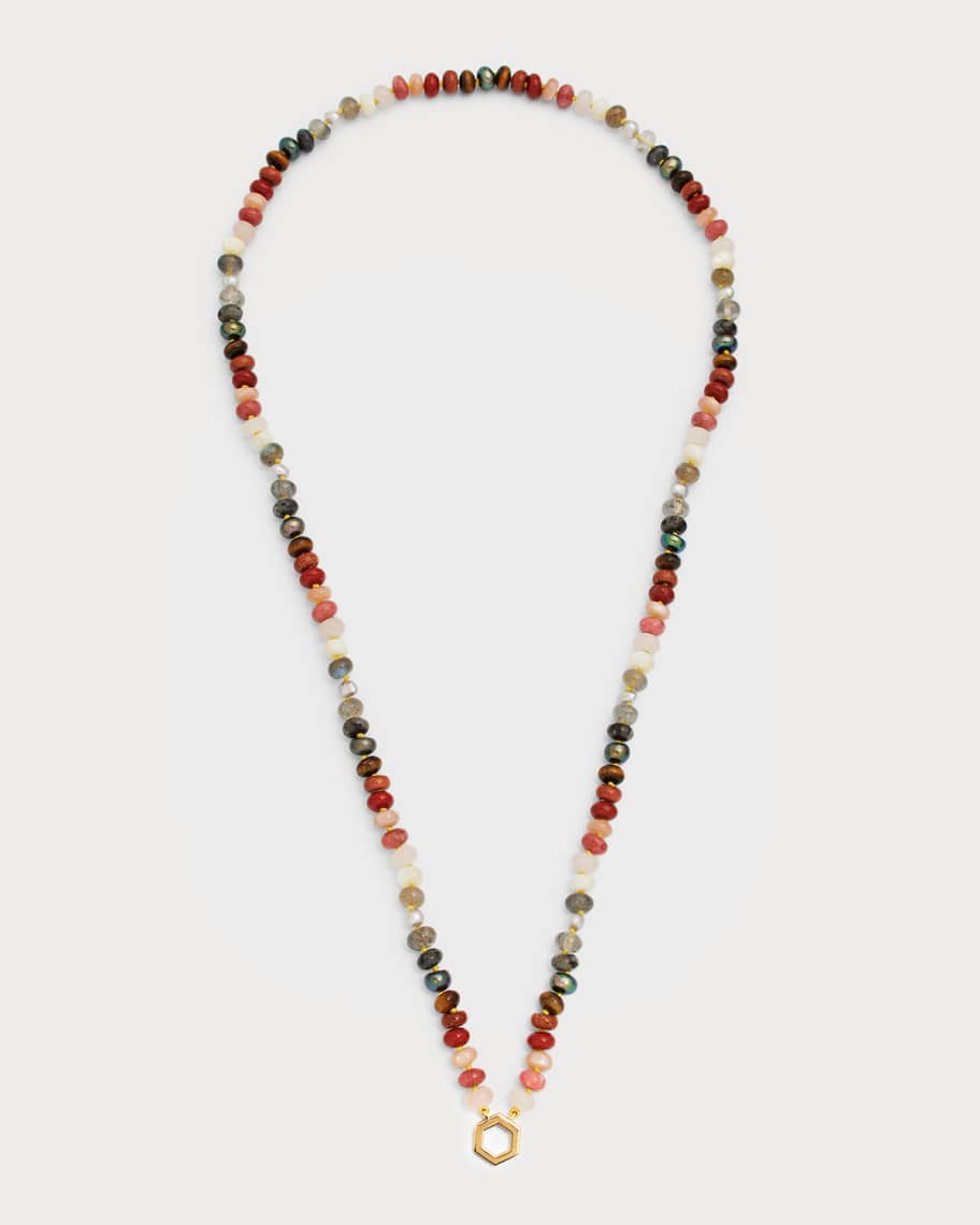 Harwell Godfrey 18K Yellow Gold 32" Stone Foundation Hex Bead Necklace ...