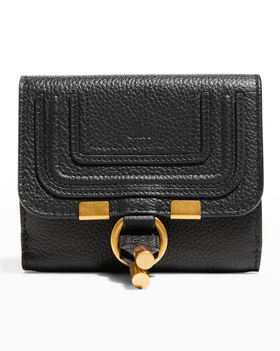 Chloe Marcie Square Flap Wallet in Grained Leather | Neiman Marcus