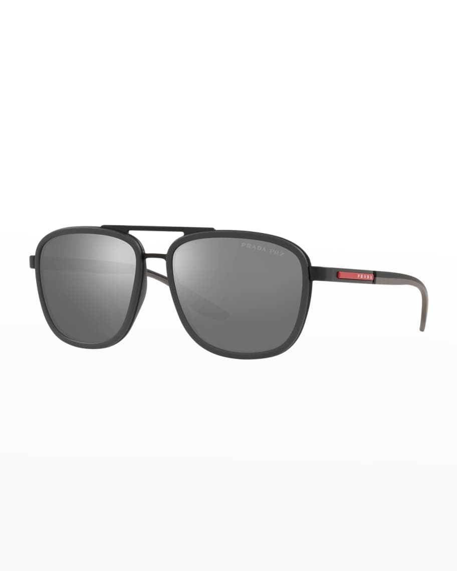 Prada Sport Men's Polarized Square Metal Logo Sunglasses | Neiman Marcus