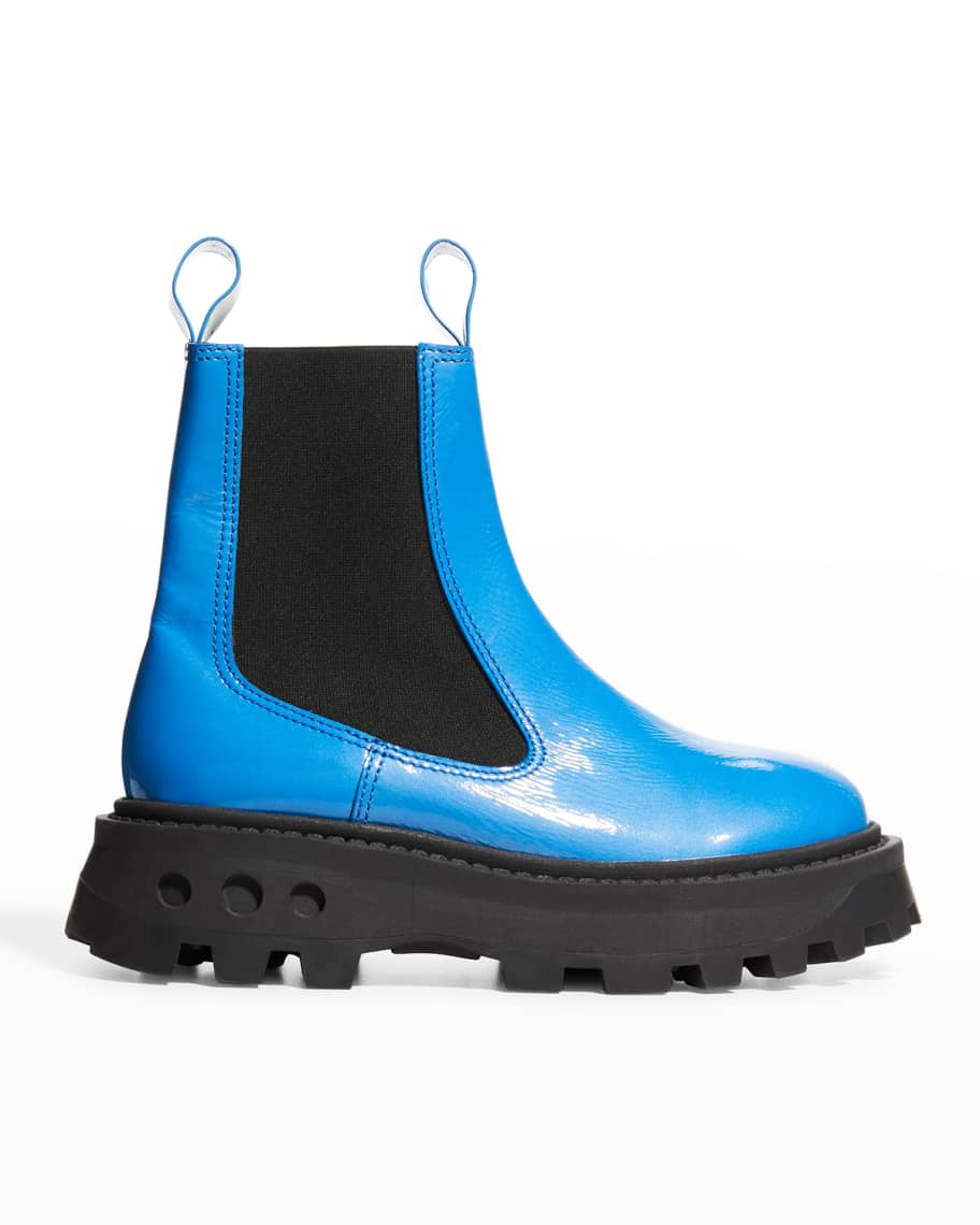 SIMONMILLER Scrambler Leather Chunky Chelsea Boots | Neiman Marcus
