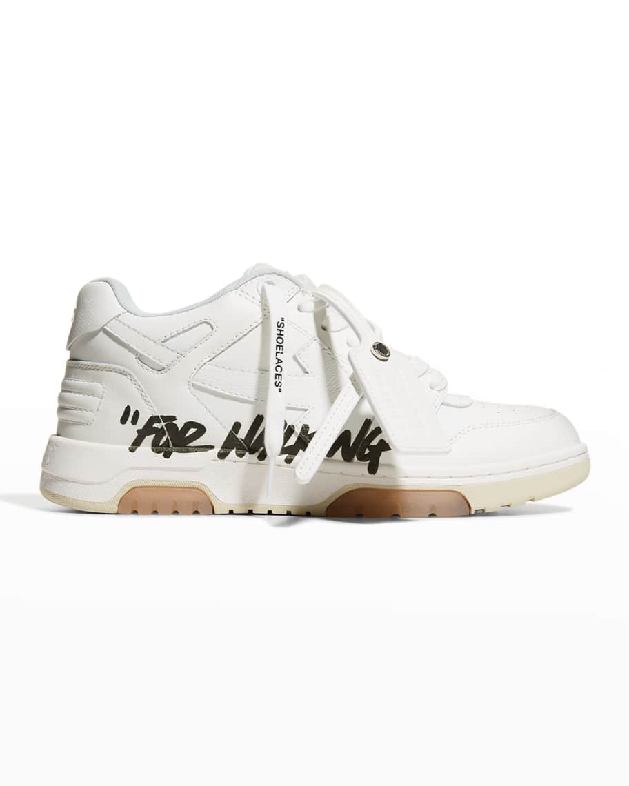 Off-White For Walking Script Leather Sneakers | Neiman Marcus