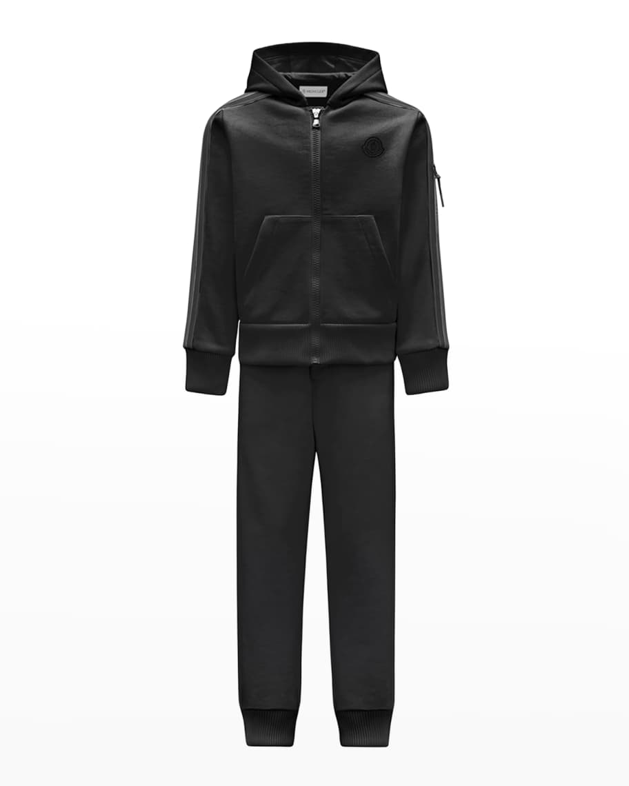 Moncler Boy's 2-Piece Knit Logo Tracksuit Set, Size 8-14 | Neiman Marcus