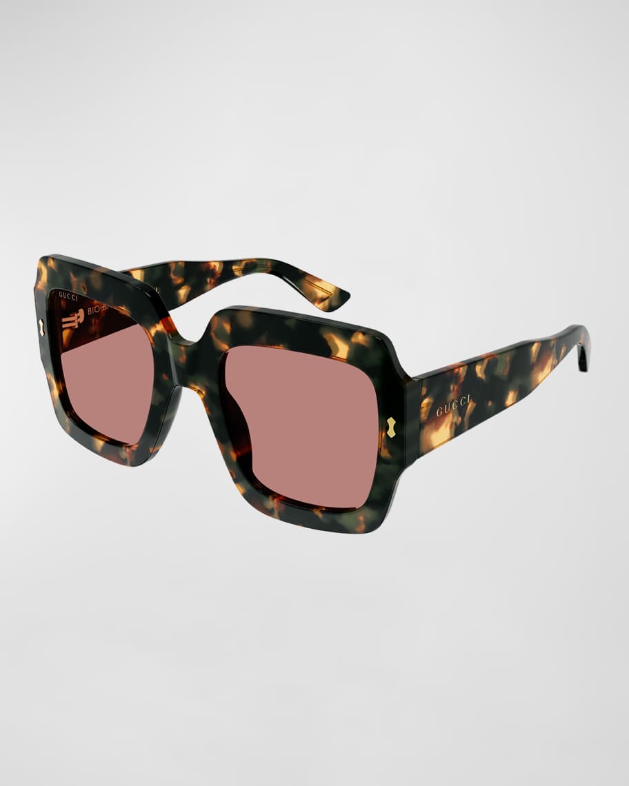 Gucci Gradient Rectangle Acetate Sunglasses | Neiman Marcus