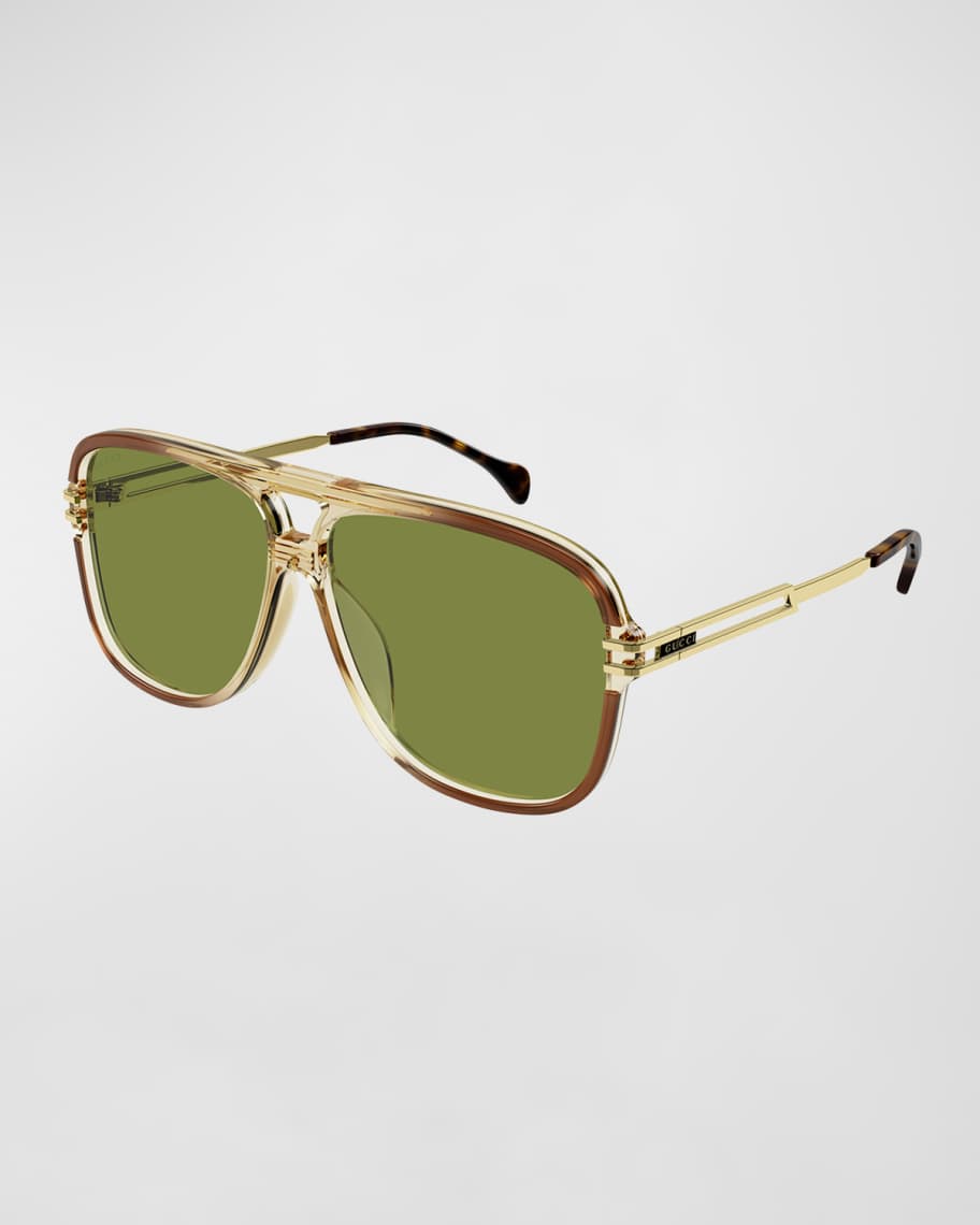 Gucci Men's Acetate Aviator Sunglasses | Neiman Marcus