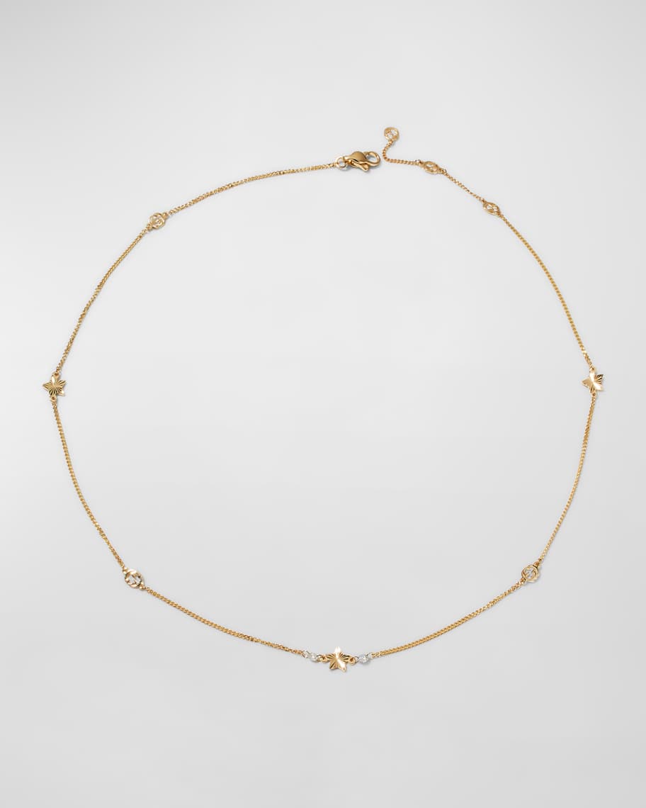 Gucci Interlocking-G Chain Necklace with Star and Diamond Stations ...