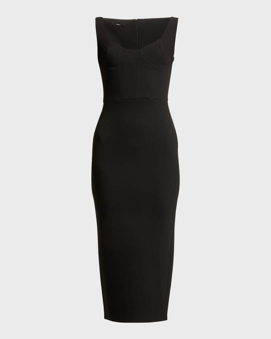 Alex Perry Pagett Sweetheart Neck Midi Dress | Neiman Marcus