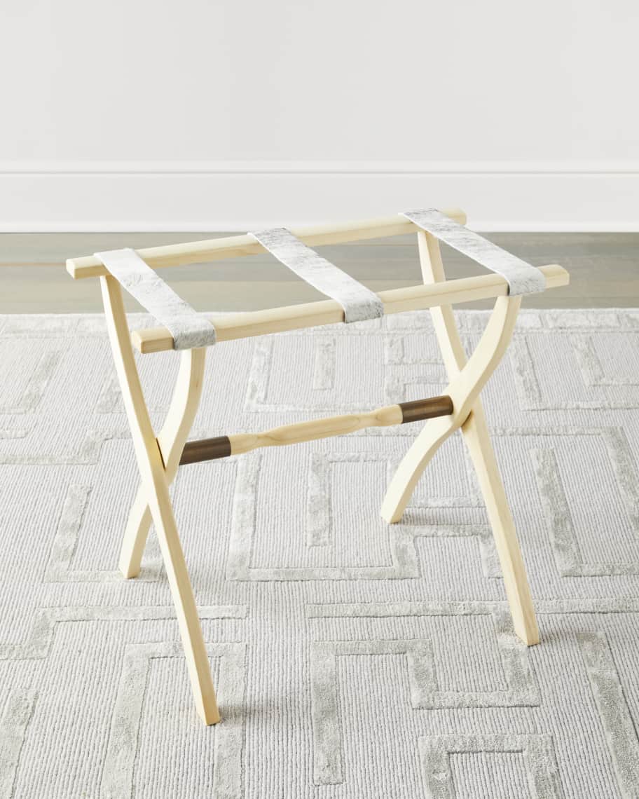 Gate House Furniture Wood Contour Leg Luggage Rack with Metal Accents ...