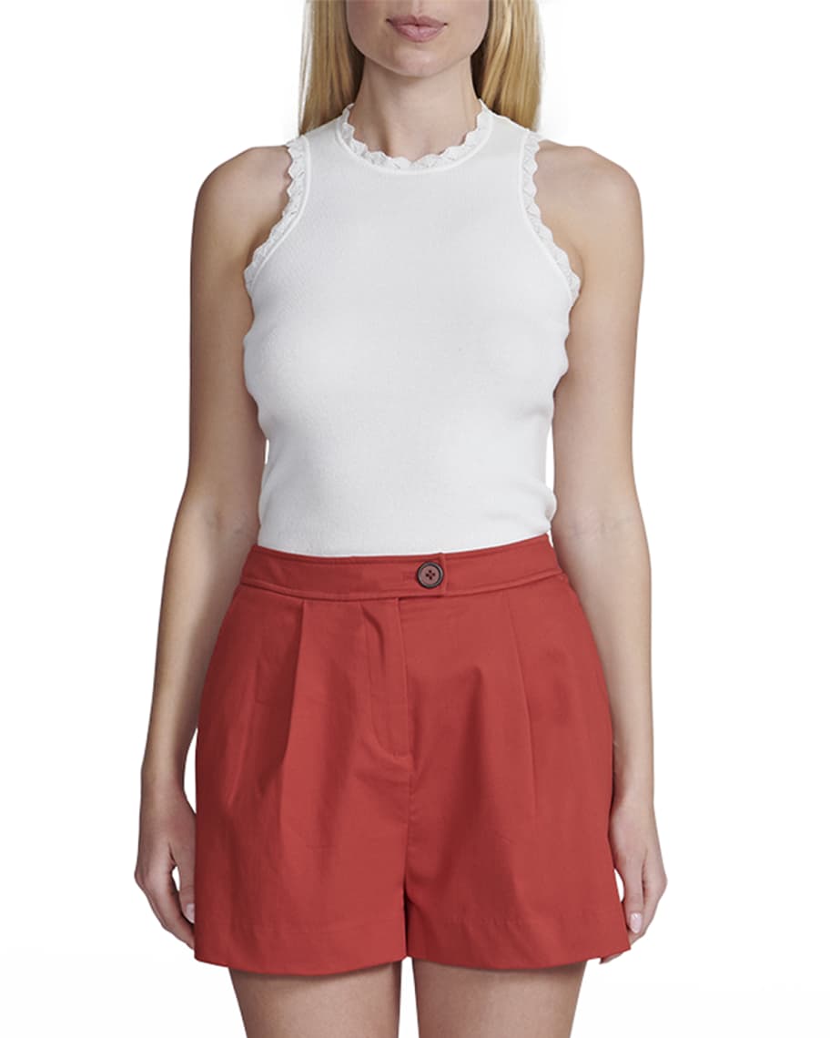 Toccin Lace-Trim Racerback Tank | Neiman Marcus