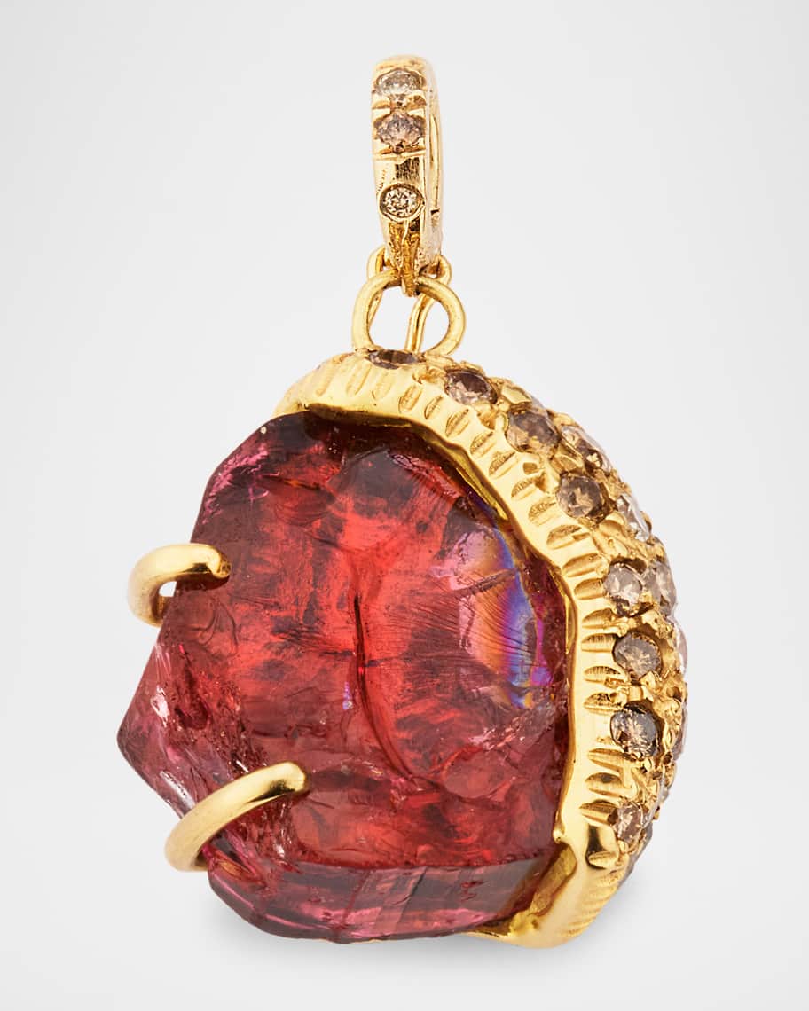 Debra Navarro Esther 18K Yellow Gold Tourmaline Pendant with Diamonds ...