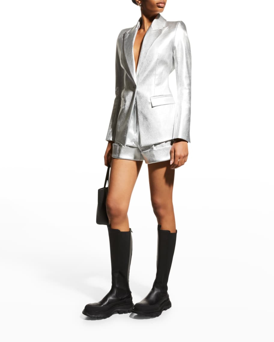 UNTTLD Mercury Eon Metallic Blazer Jacket | Neiman Marcus