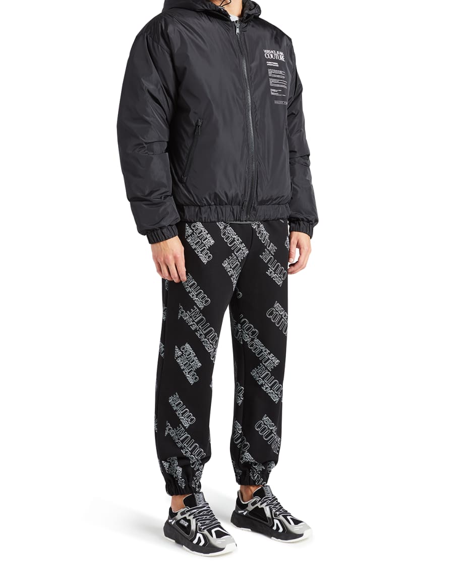 Versace Jeans Couture Men's Allover-Logo Sweatpants | Neiman Marcus