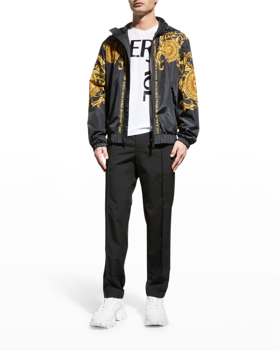 Versace Jeans Couture Men's Garland Hooded Zip Track Jacket | Neiman Marcus