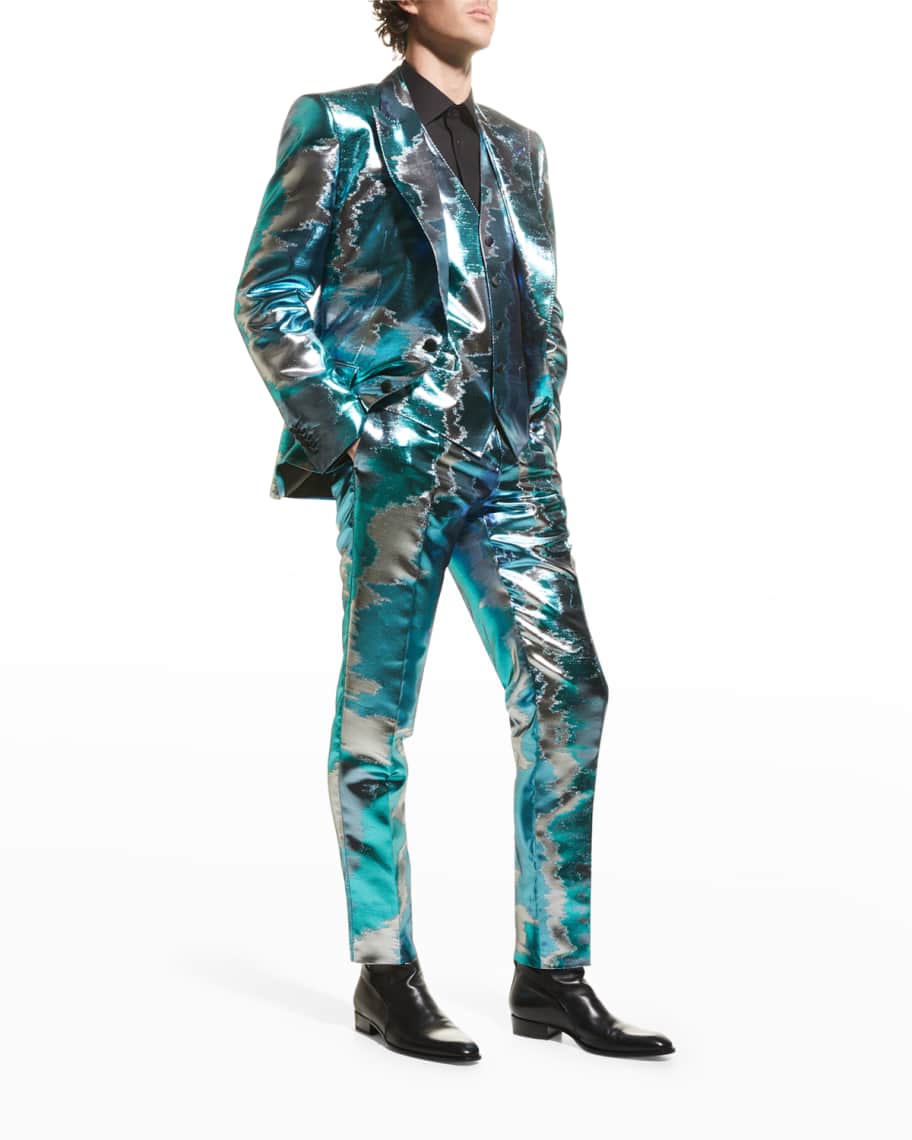 Dolce&Gabbana Men'sMarble-Print Lame 3-Piece Suit | Neiman Marcus