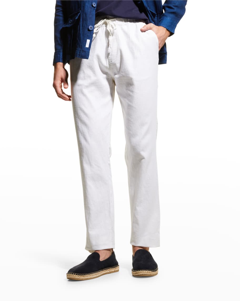 Onia Men's Stretch Linen Pull-On Pants | Neiman Marcus