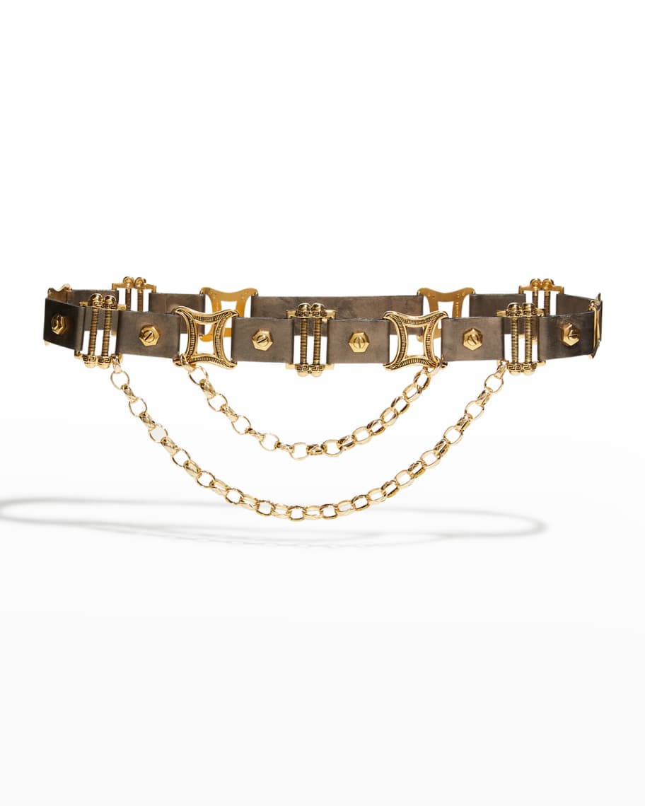 Streets Ahead Robin Antique Chain Leather Belt | Neiman Marcus