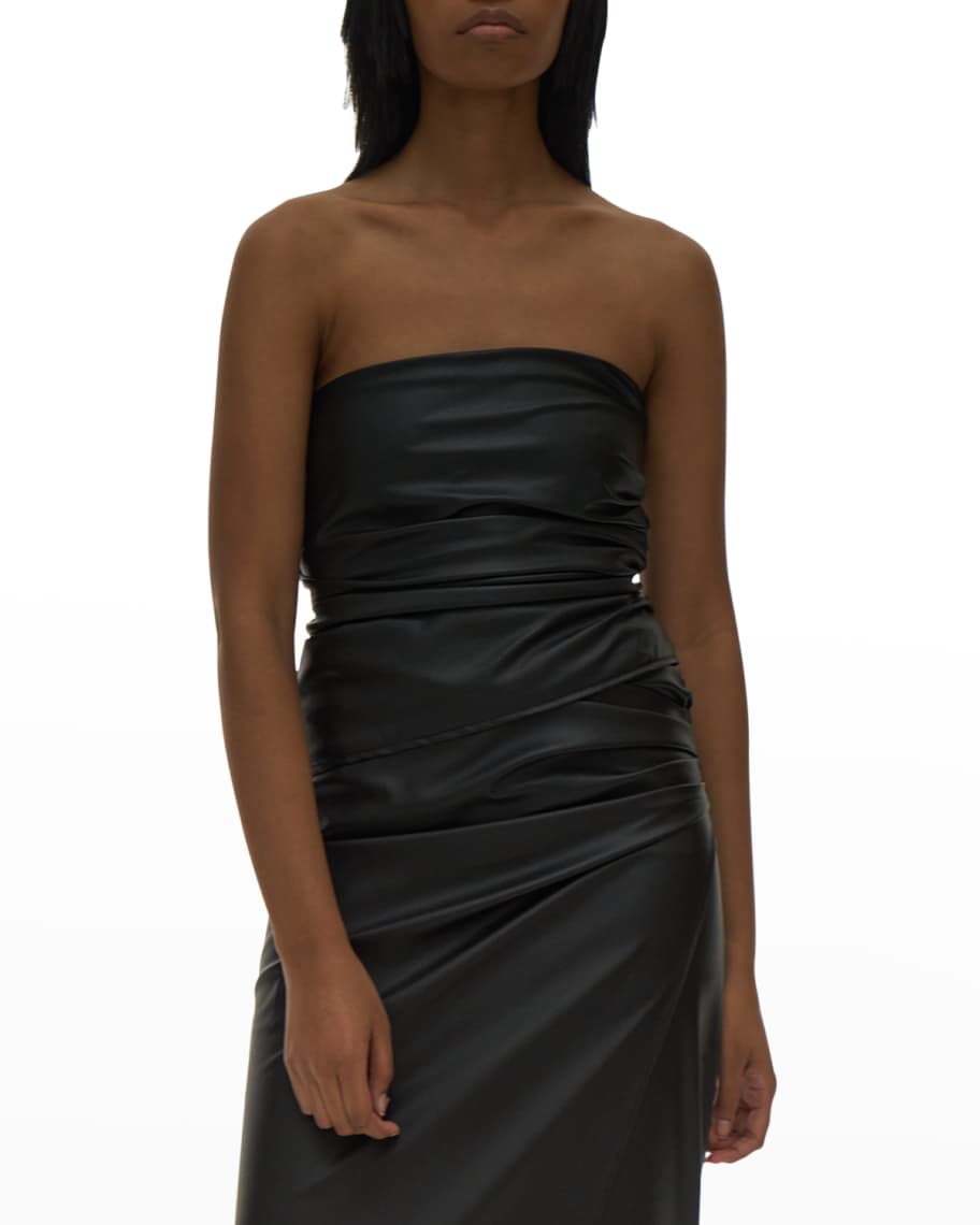 Helmut Lang Vegan Leather Tube Top | Neiman Marcus