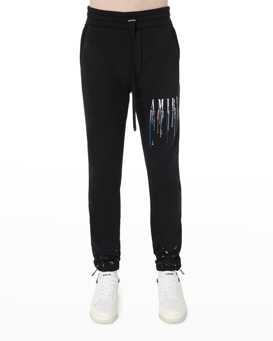 Amiri Men's Embroidered Paint Drip Sweatpants | Neiman Marcus