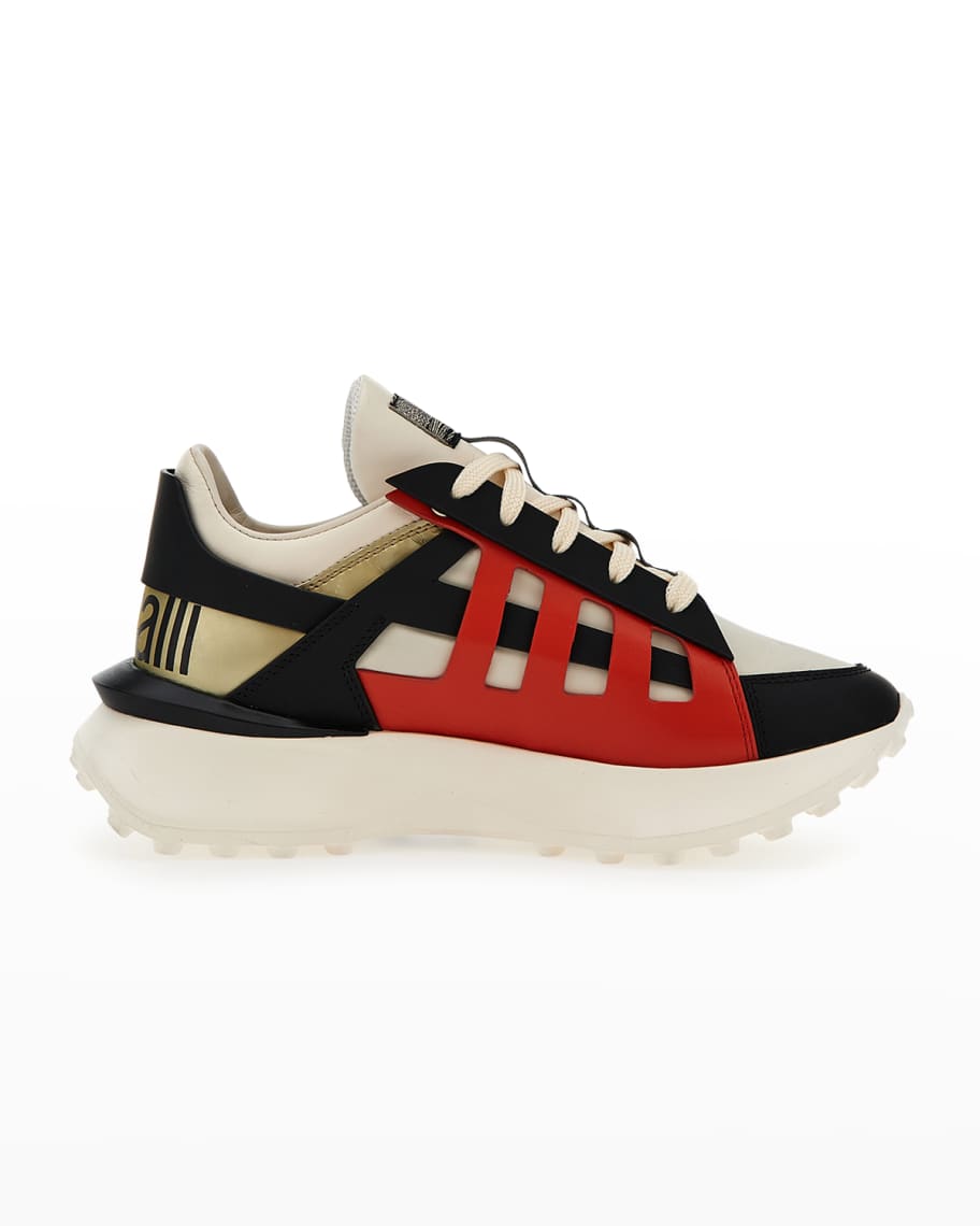 Cavalli Caged Mix-Media Runner Sneakers | Neiman Marcus