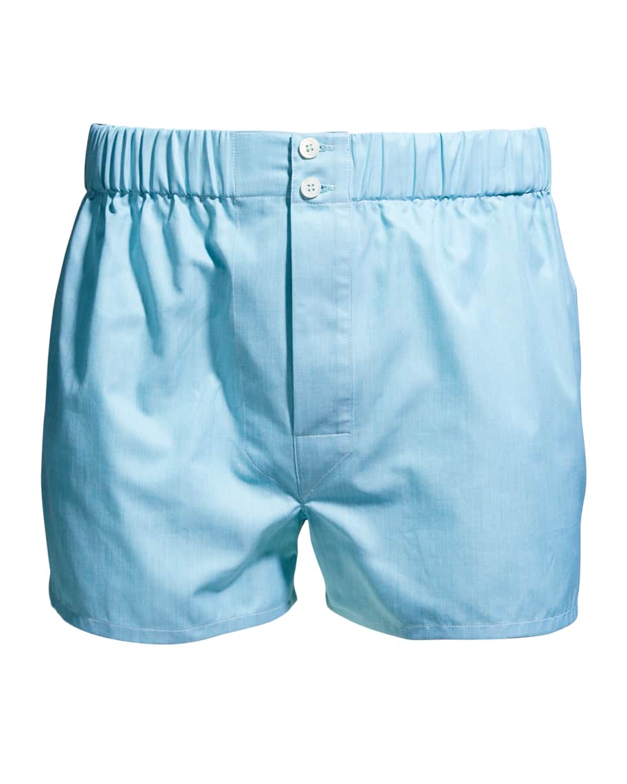 Brioni Men's Solid Cotton Boxers | Neiman Marcus