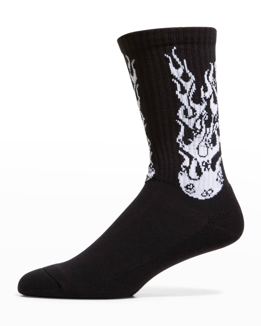 Amiri Men's Ribbed Flames Socks | Neiman Marcus