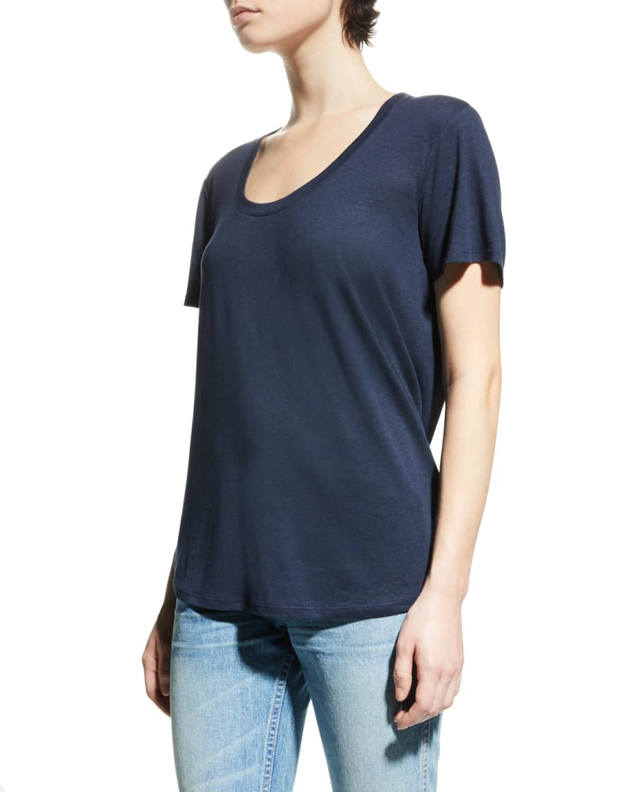 NZT NIC+ZOE Scoop-Neck Shirttail Tee | Neiman Marcus