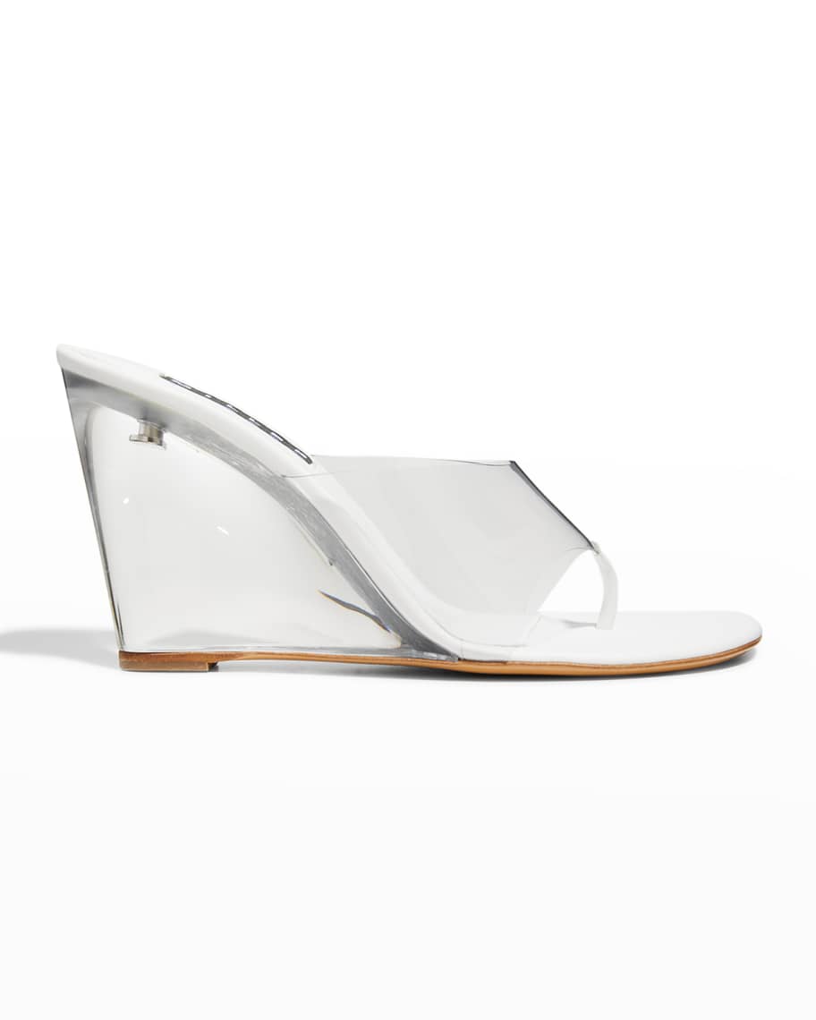 SIMONMILLER Ghost Transparent Wedge Thong Sandals | Neiman Marcus