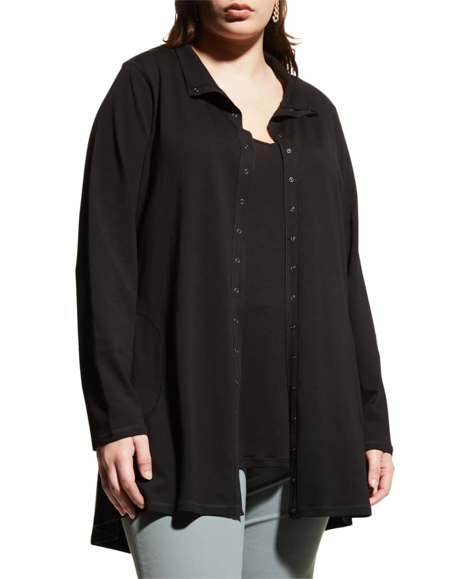 NIC+ZOE Plus Plus Size Perfect Knit Snap Jacket | Neiman Marcus