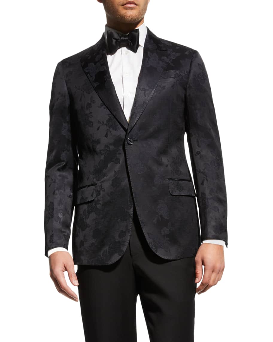 Emporio Armani Men's Tonal Floral Dinner Jacket | Neiman Marcus