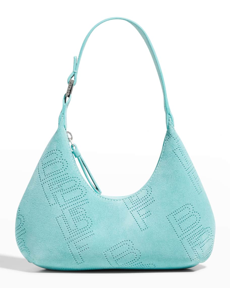 BY FAR Amber Baby Perforated Logo Shoulder Bag | Neiman Marcus