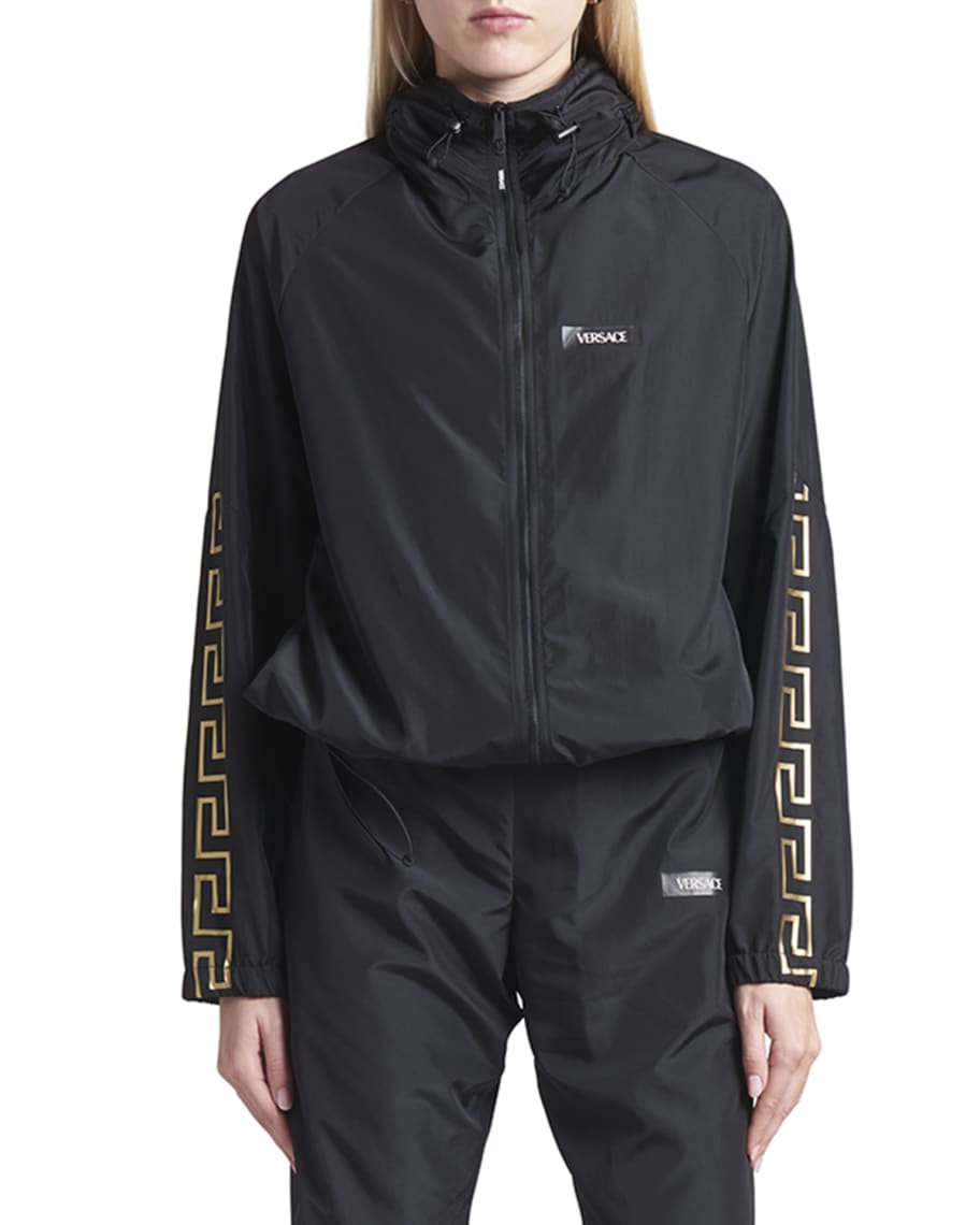 Versace Iconic Greca Hooded Track Jacket | Neiman Marcus