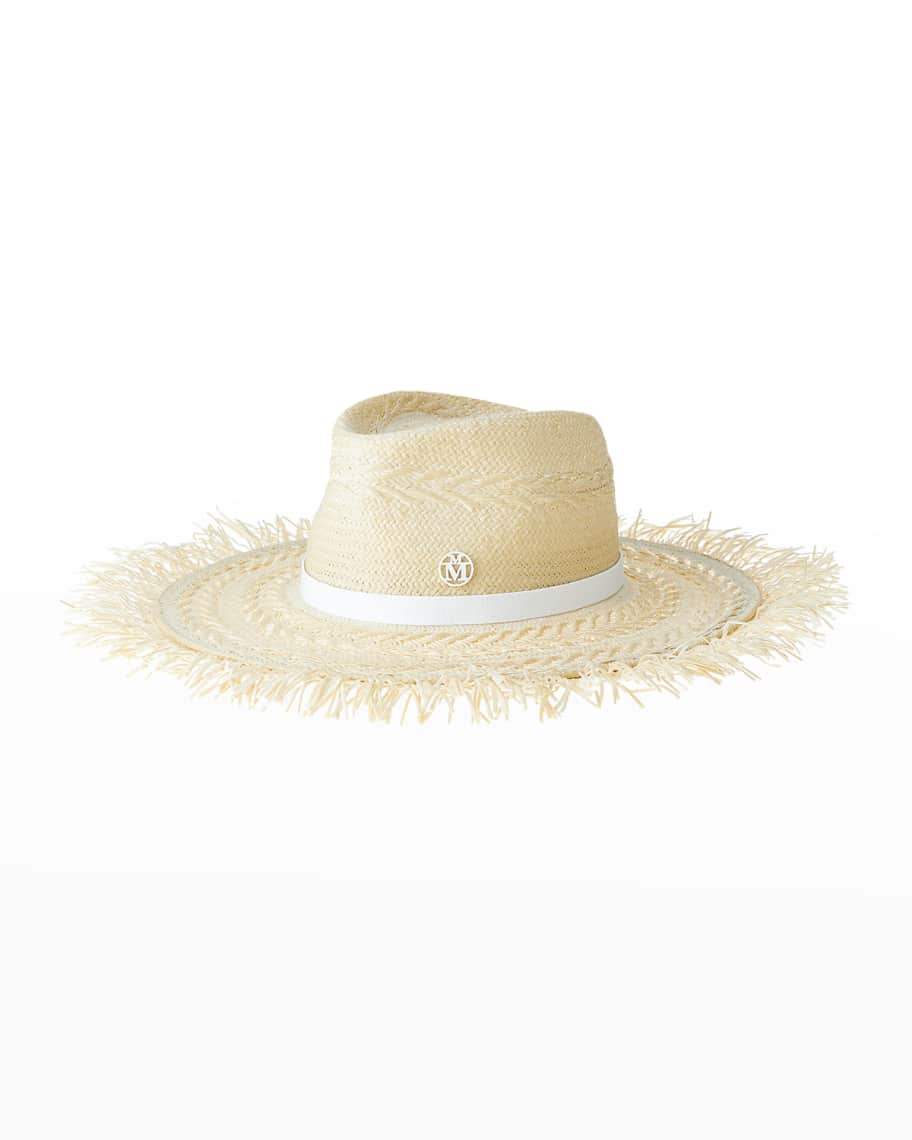 Maison Michel Charles Straw Fringe Fedora Hat | Neiman Marcus