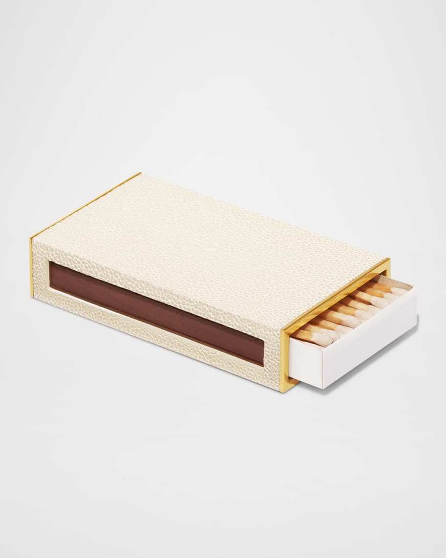 AERIN Faux Shagreen Matchbox Sleeve, Cream | Neiman Marcus