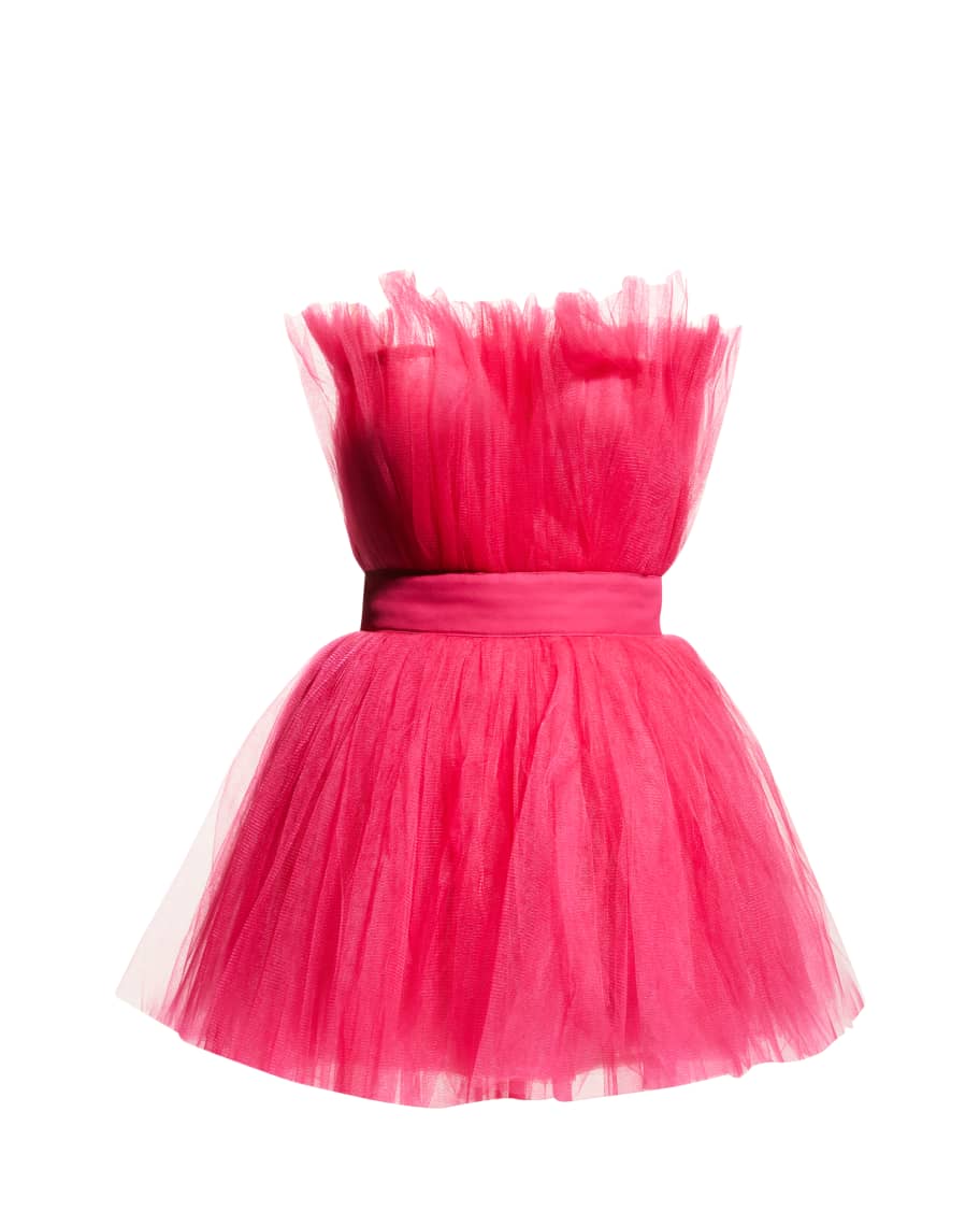 Bronx and Banco Anna Strapless Tulle Mini Dress | Neiman Marcus