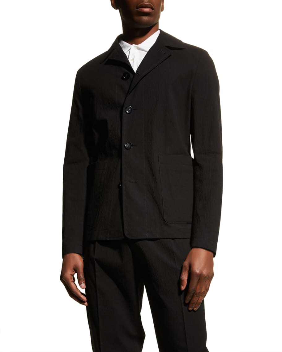 BOSS Men's Seersucker Chore Coat | Neiman Marcus