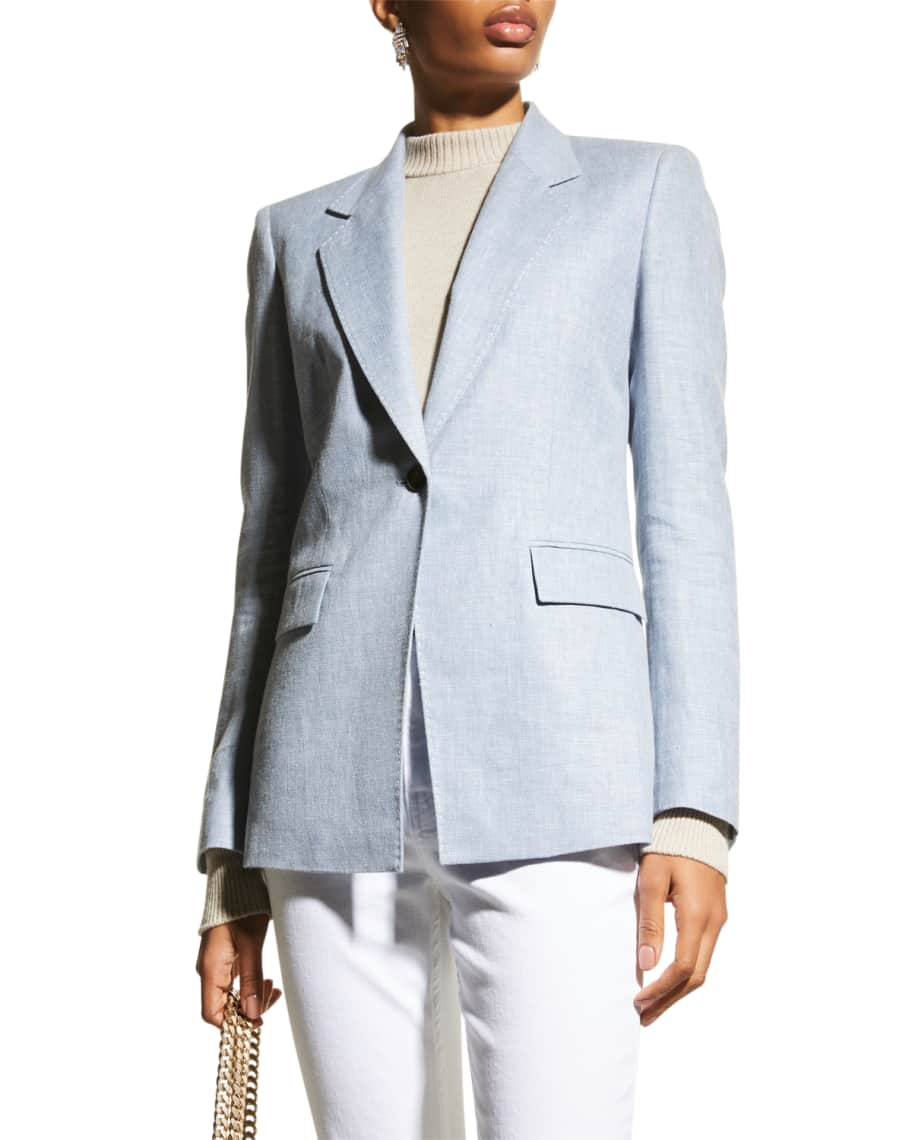 Lafayette 148 New York Holder Linen-Blend Jacket | Neiman Marcus