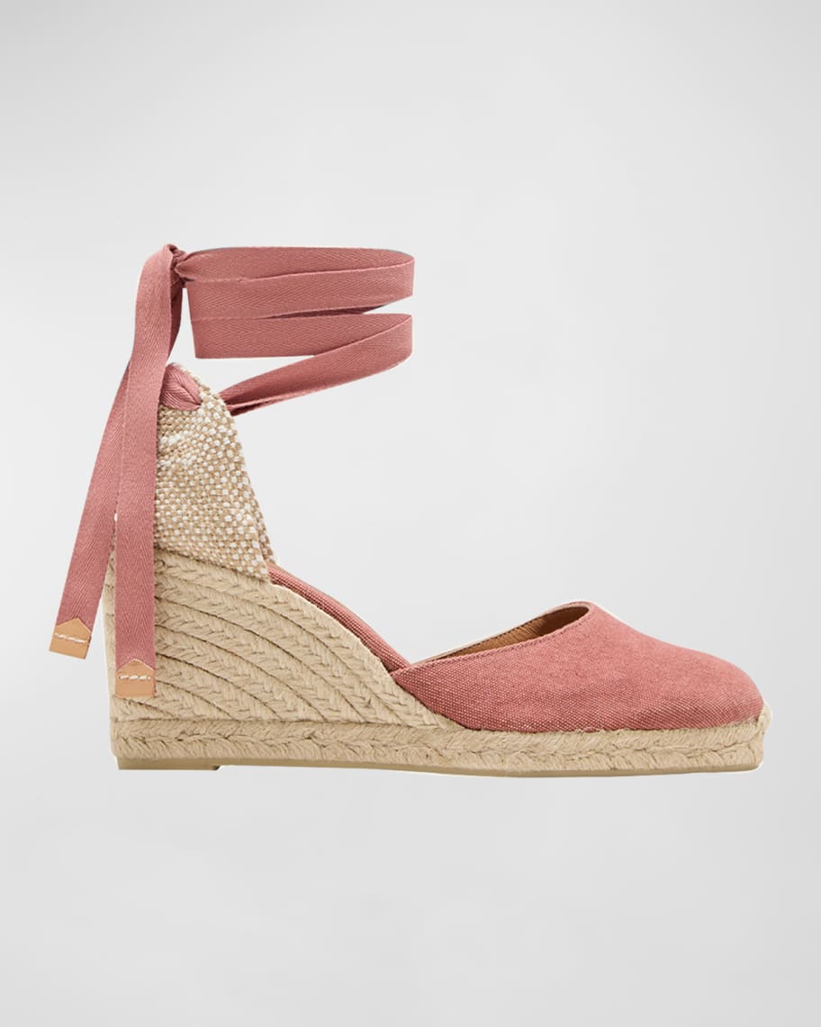 Castaner Canvas Ankle-Wrap Espadrilles | Neiman Marcus
