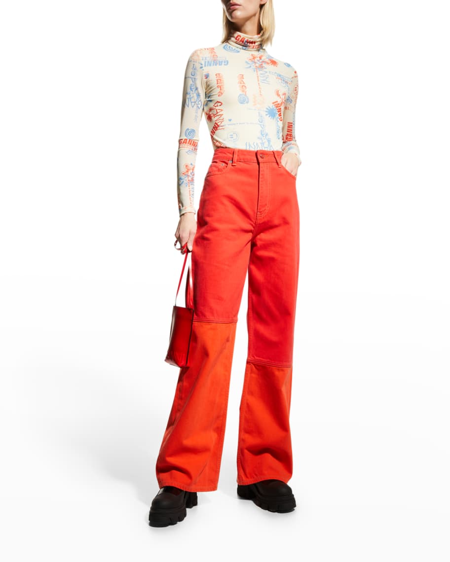 Ganni Over-Dyed Colorblock Pants | Neiman Marcus