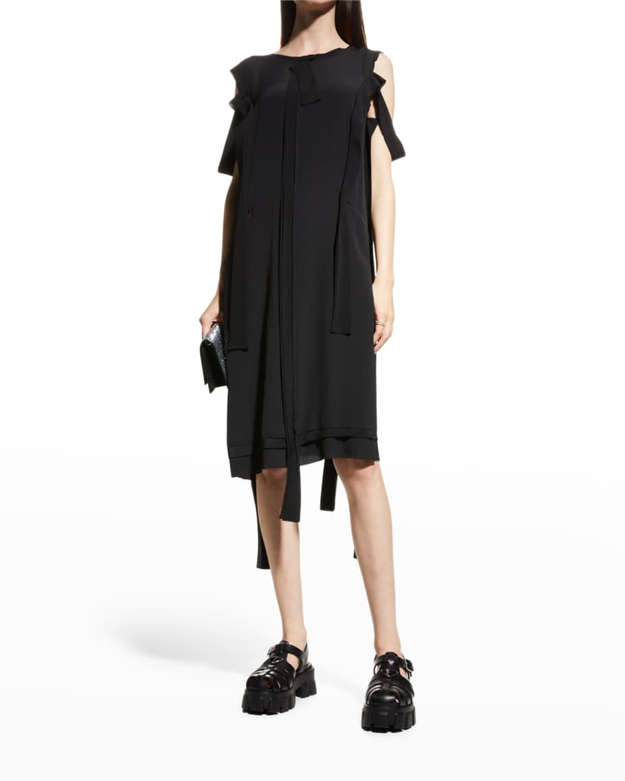 MeimeiJ Draped Cold-Shoulder Cutout Dress | Neiman Marcus