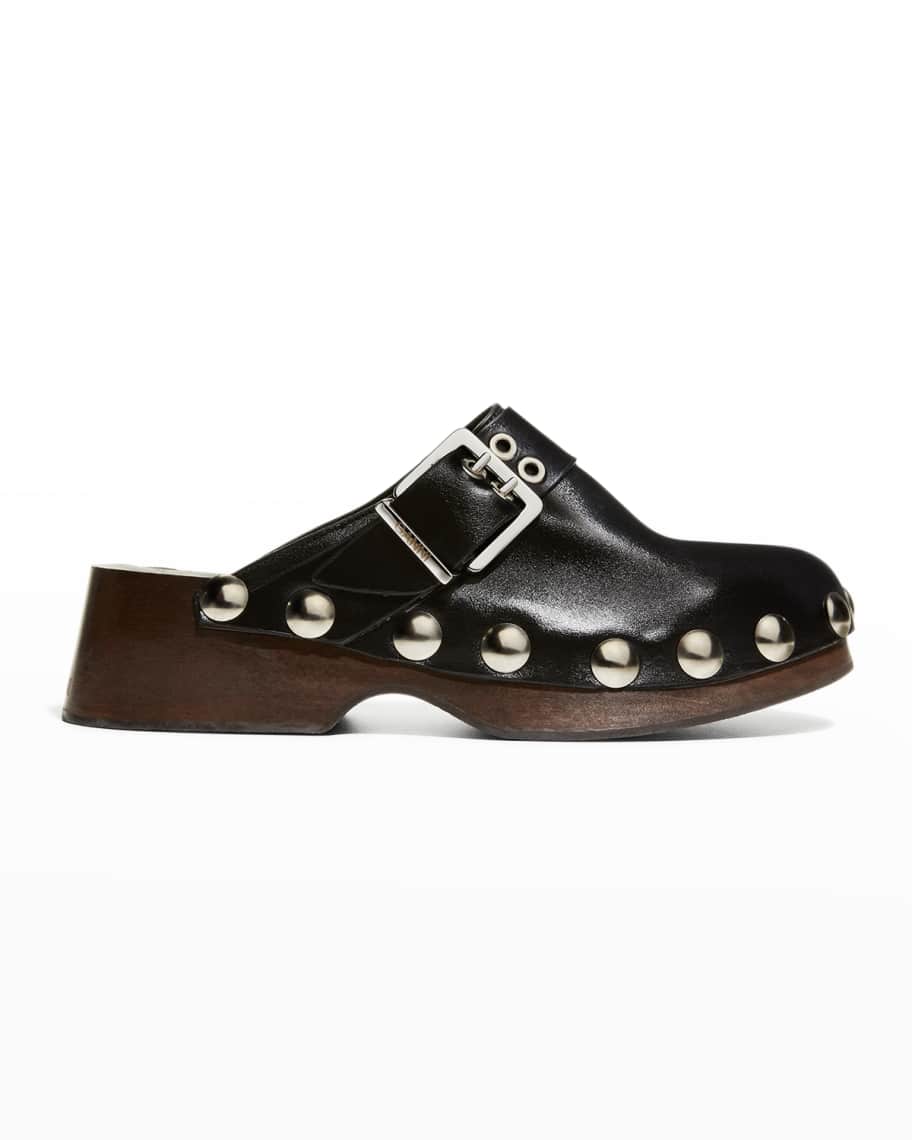 Ganni Studded Leather Clogs | Neiman Marcus