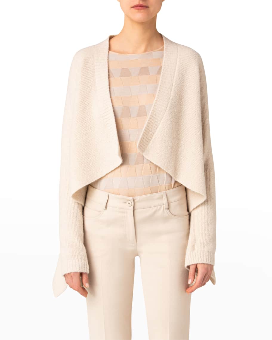 Akris Draped Cashmere Melange Boucle Cape | Neiman Marcus