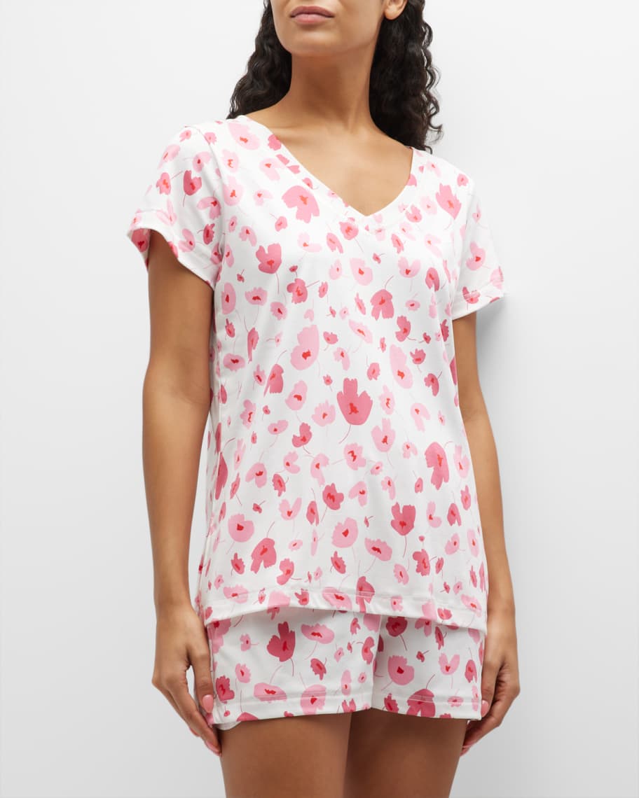 P Jamas Butterknit Poppy-Print Pajama Set | Neiman Marcus