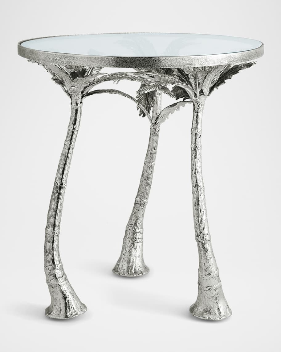 Michael Aram Palm Accent Table, Nickel | Neiman Marcus