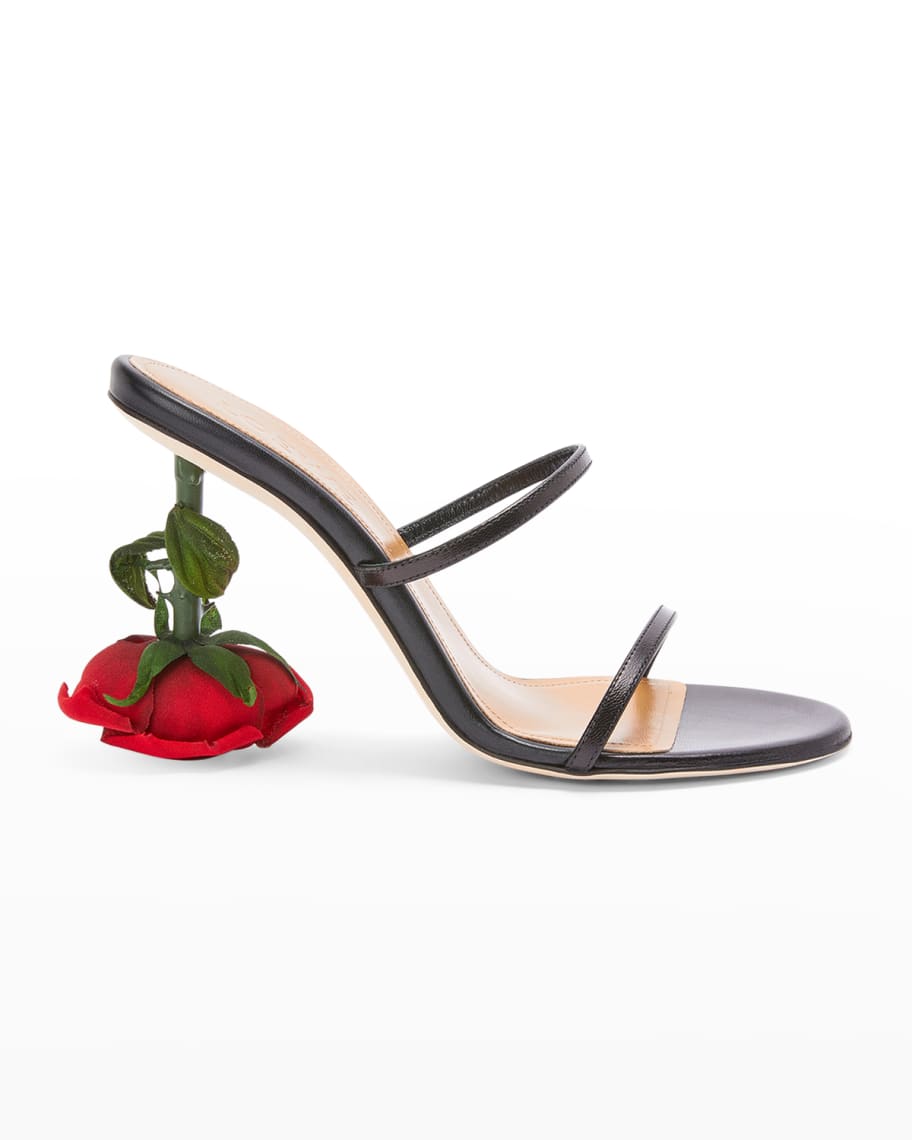 Loewe Rose Two-Band Slide Sandals | Neiman Marcus